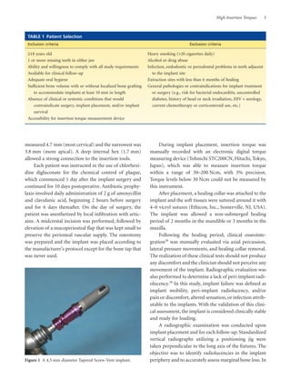 2011 clinical outcome of dental implants placed with high insertion ...