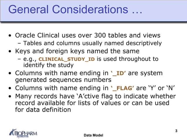 Introduction to Oracle Clinical Data Model | PPT