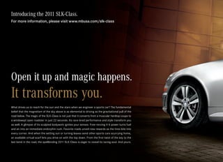 2011 slk-class Mercedes-Benz Benzel Busch | PDF | Luxury Cars | Auto Type