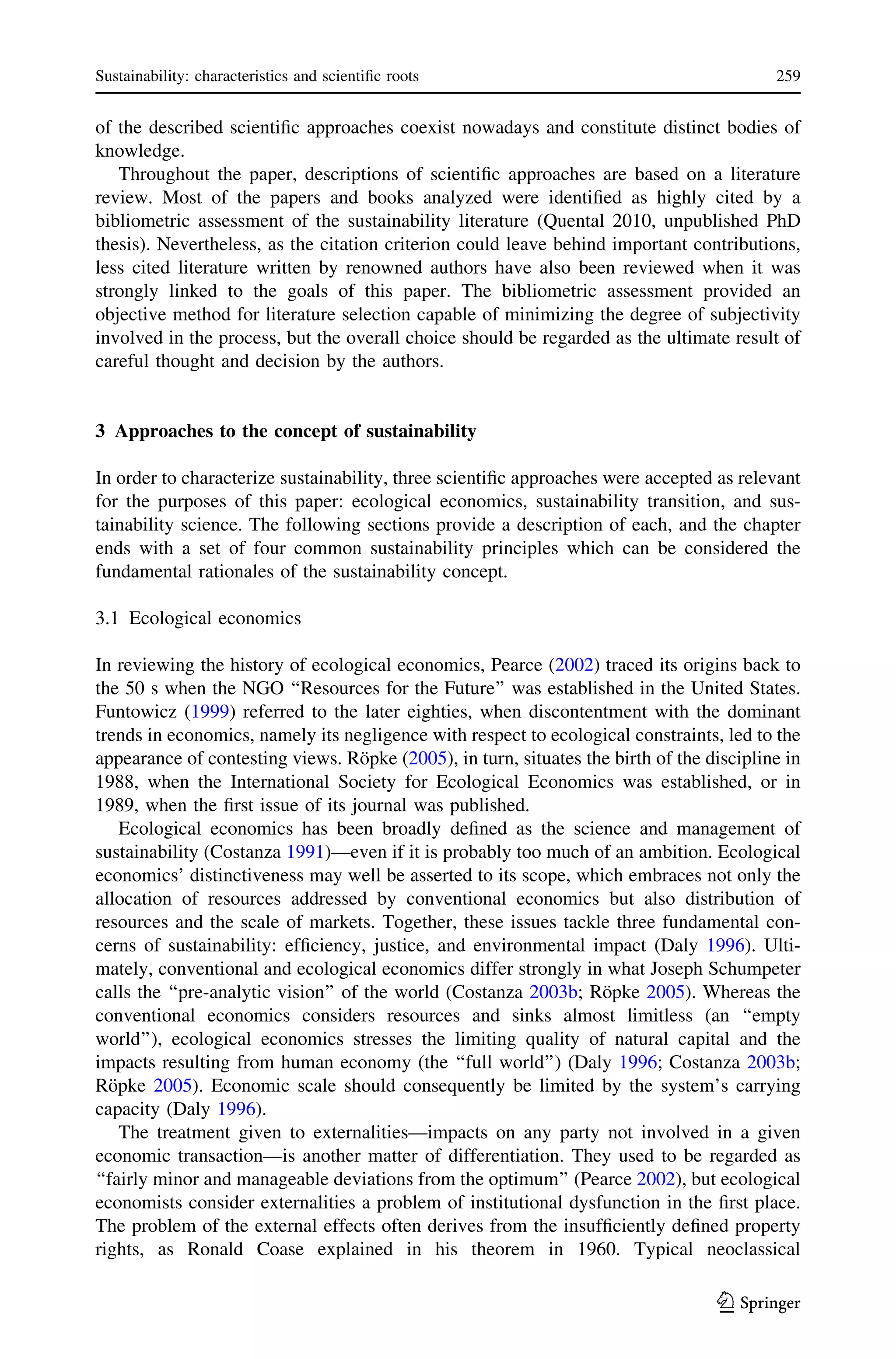 Sustainability, characteristics and scientific roots | PDF