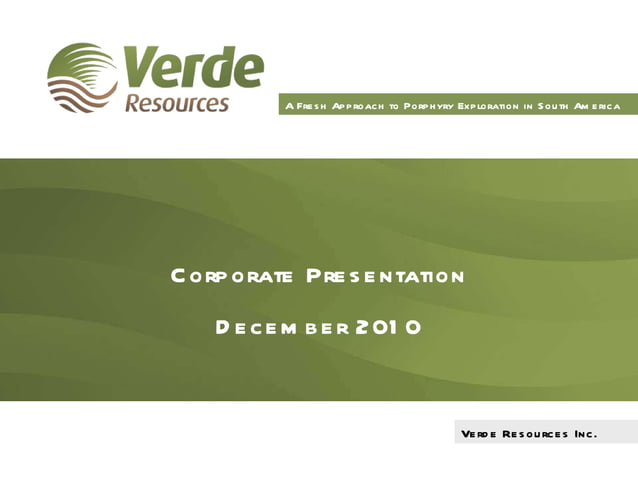 Verde Resources Corp Presentation | PPT