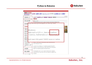Python in Rakuten | PDF | Web Development | Internet