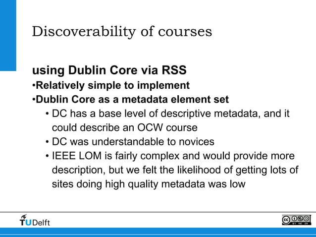 OpenCourseWare and standards | PPT