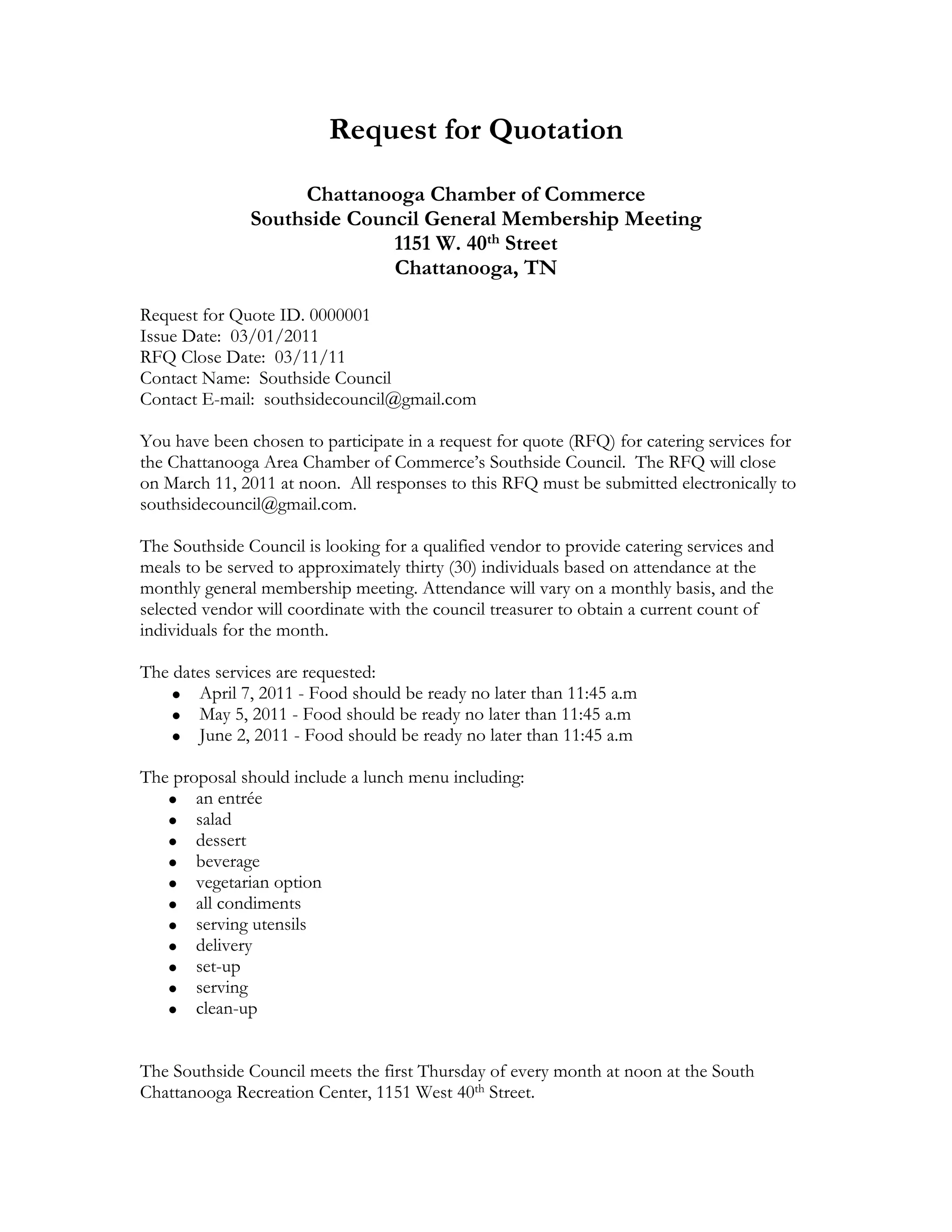 Request for Quotation | PDF