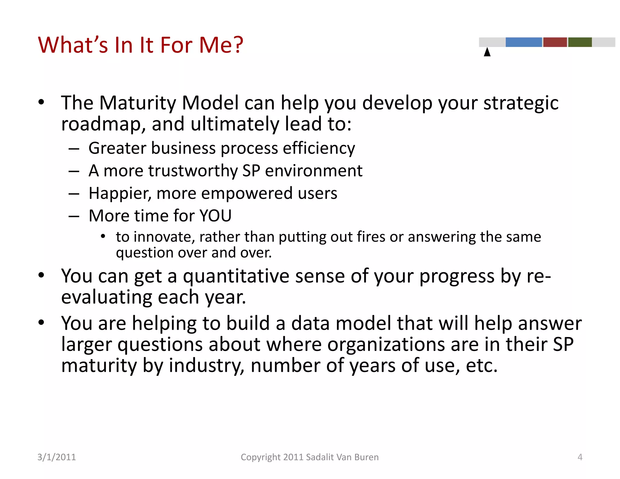 The SharePoint Maturity Model - as presented 1 March 2011 for Nothing ...