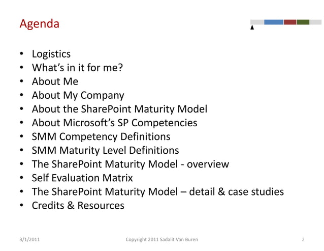 The SharePoint Maturity Model - as presented 1 March 2011 for Nothing ...