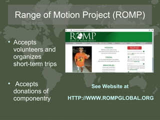 International NGOs in Prosthetics & Orthotics: Handicap International ...