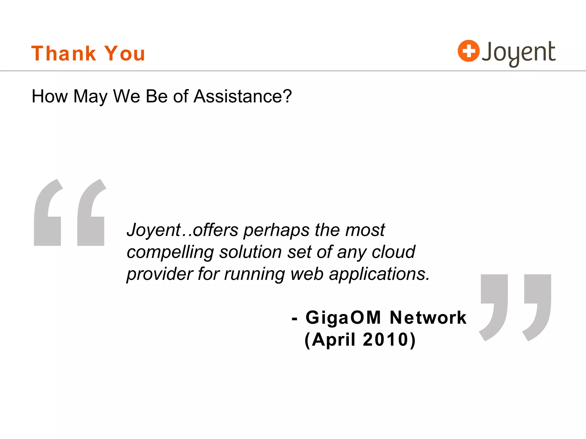 Joyent Corporate Overview | PPT | Cloud Computing | Internet