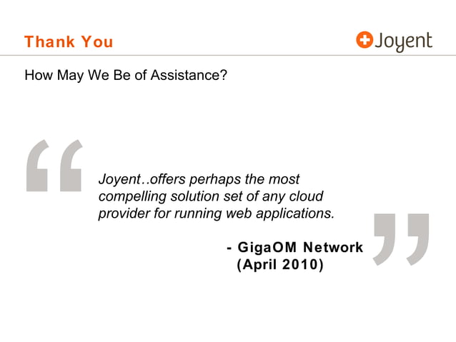 Joyent Corporate Overview | PPT | Cloud Computing | Internet