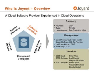 Joyent Corporate Overview | PPT | Cloud Computing | Internet