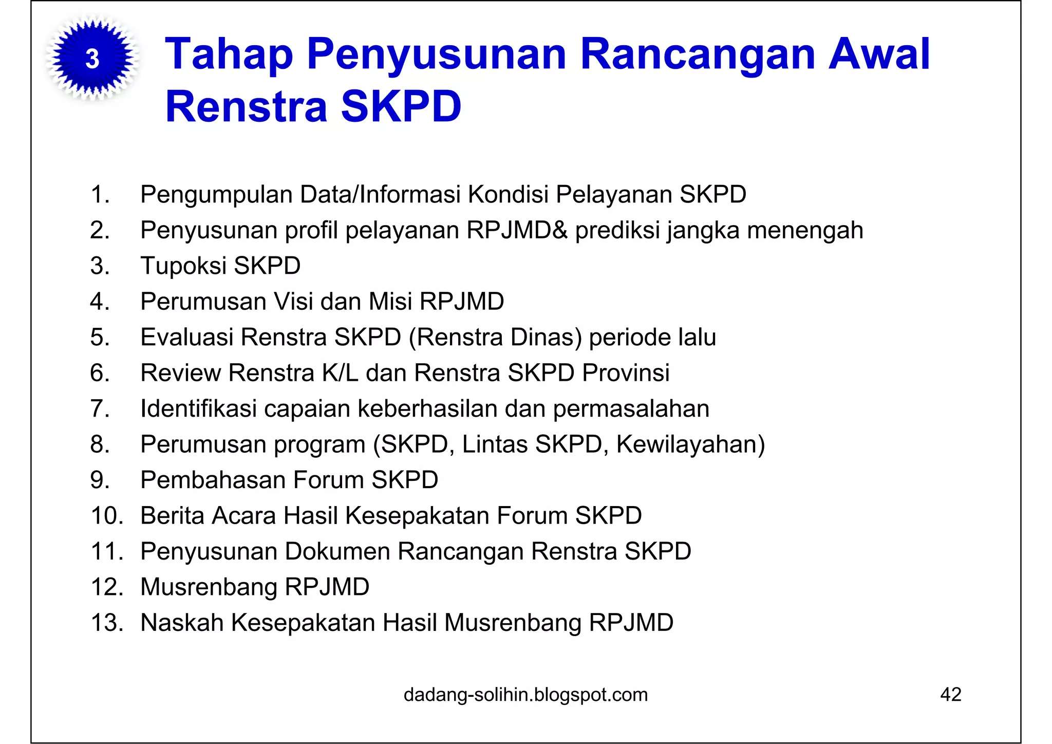 Teori dan Praktek Penyusunan Renstra dan Renja SKPD sesuai Permendagri ...