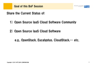 LinuxCon Japan 2011 OSS IaaS BoF | PPT
