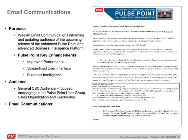 Pulse Point Upgrade Communication Plan | PPT