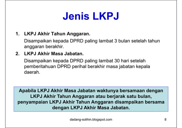 Laporan Keterangan Pertanggungjawaban (LKPJ) Kepala Daerah kepada DPRD sesuai PP 3/2007 | PDF
