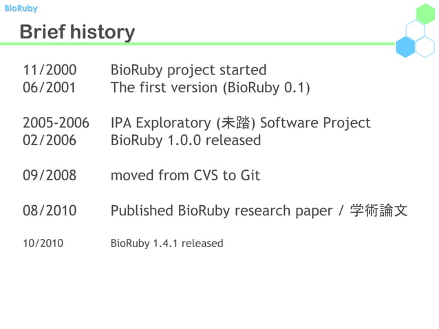 BioRuby -- Bioinformatics Library | PPT