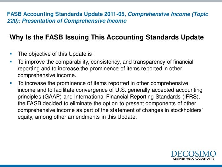 FASB Accounting Standards Codification Update 2011