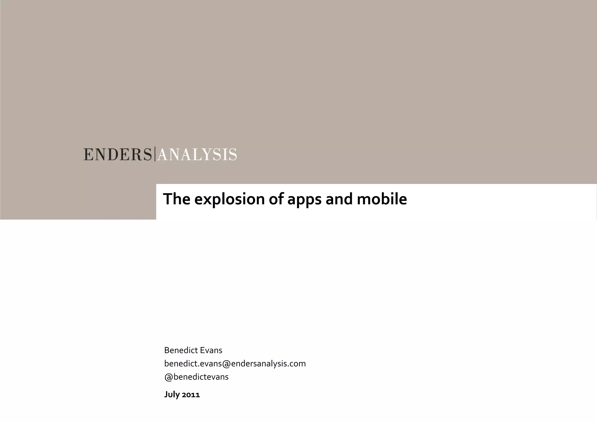 Benedict Evans' presentation from On the go | PPT