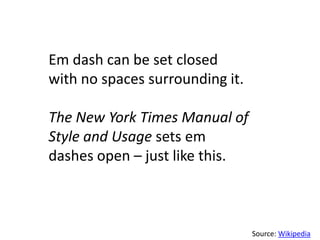 Em Dash Usage | PPTX