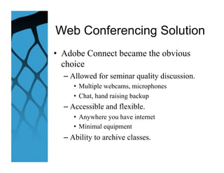 eLearning and Networking Technologies to Mimic the In-Person Experience ...