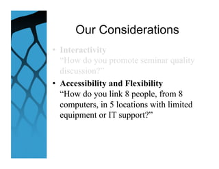 eLearning and Networking Technologies to Mimic the In-Person Experience ...