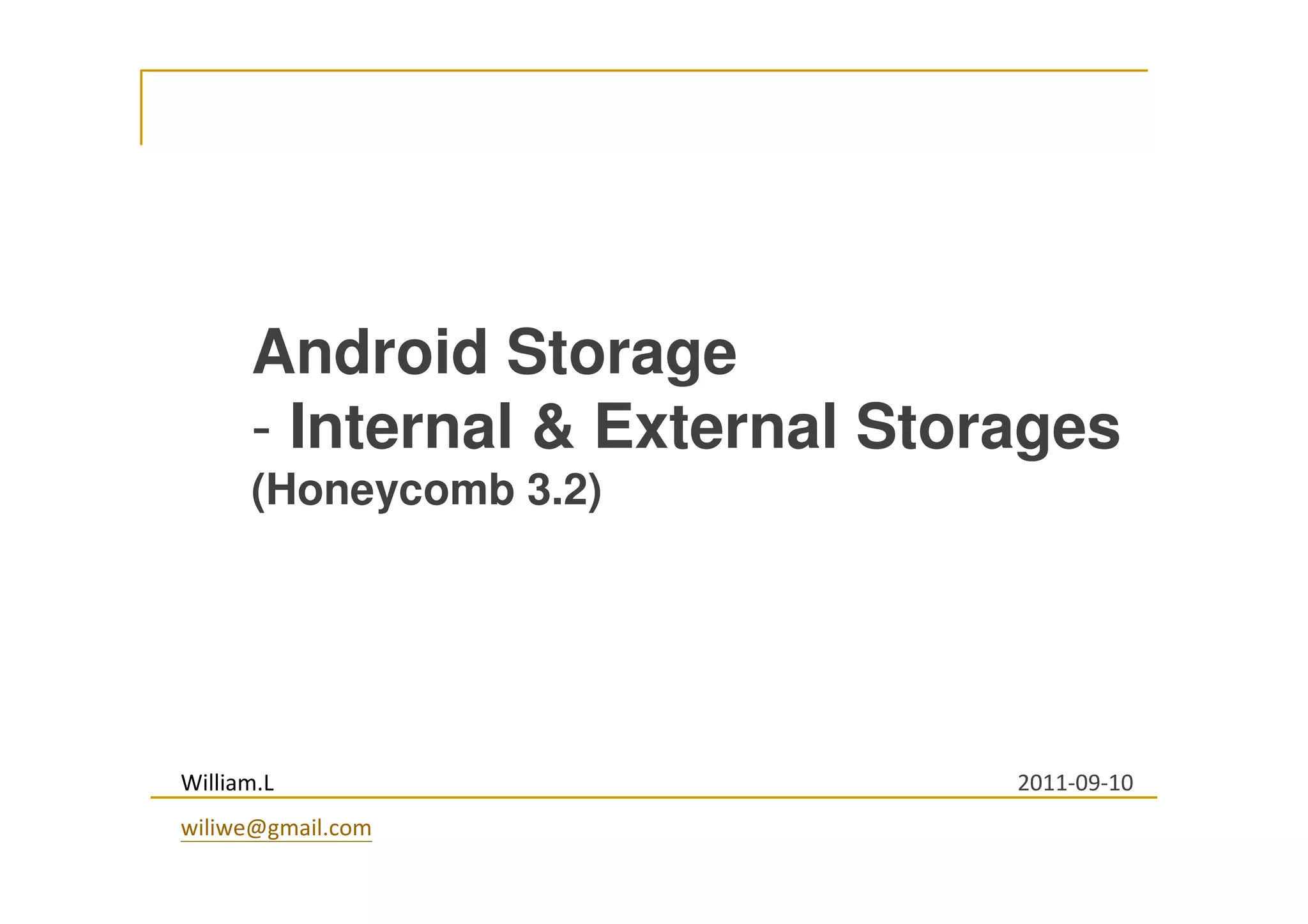 Android Storage - Internal and External Storages | PDF