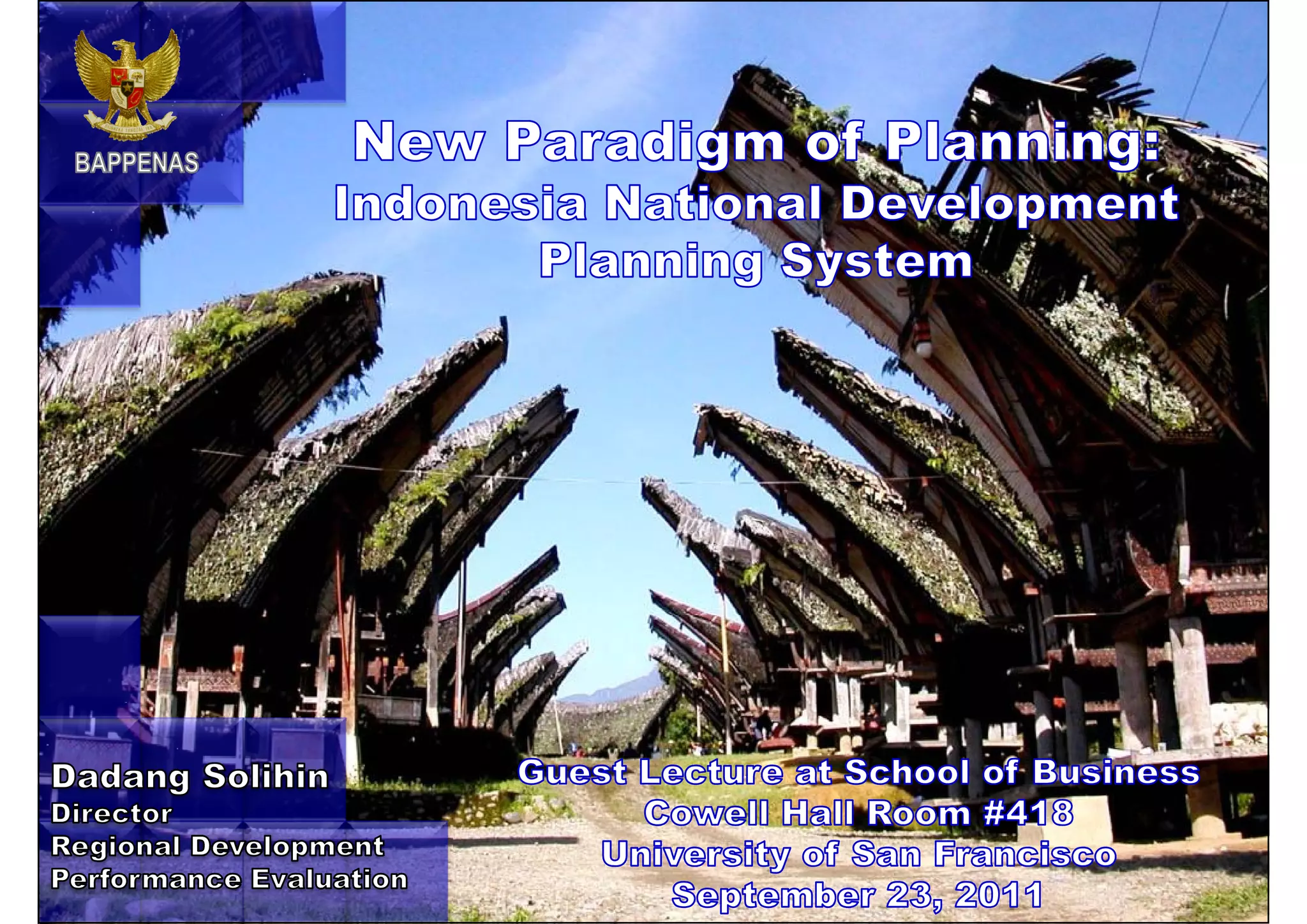 New Paradigm of Planning: Indonesia National Development Planning ...