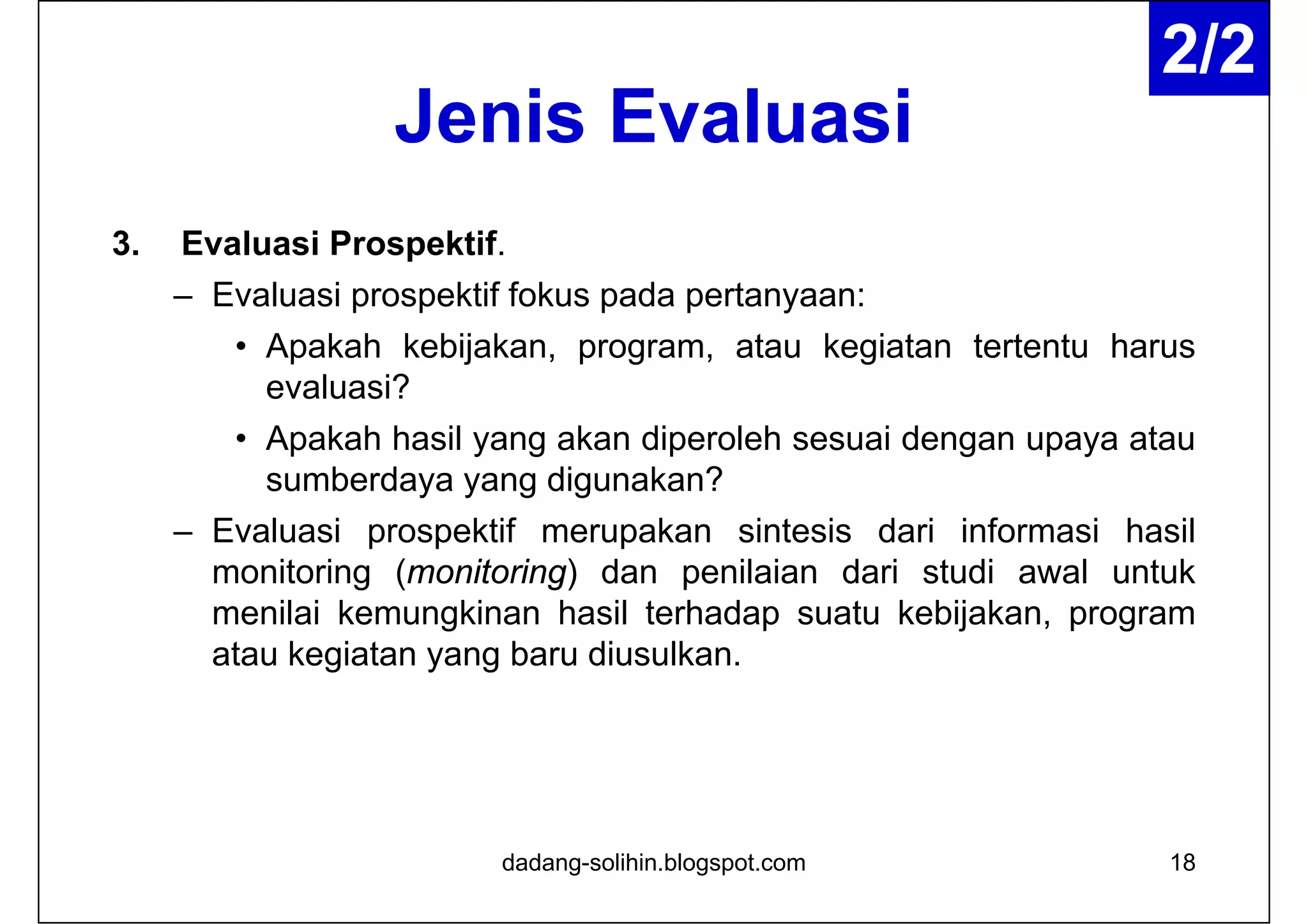 Konsep Monitoring dan Evaluasi | PDF