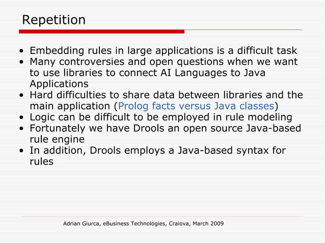 Introduction to Drools | PPT | Web Development | Internet