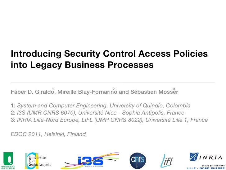 Introducing Security Access Control Policies Into Legacy Business Pro…
