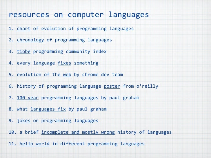 Evolution of Programming Languages