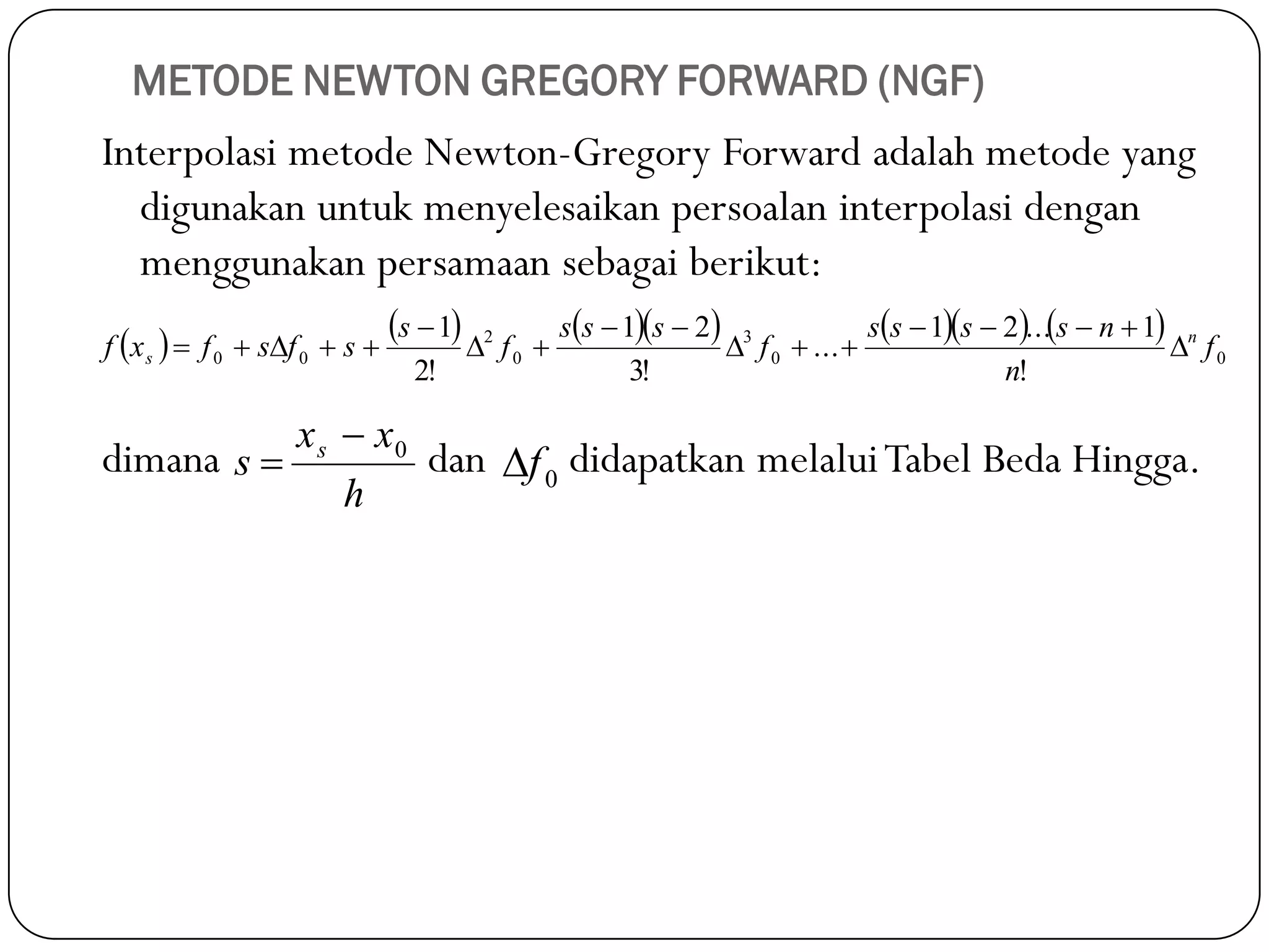 metodenewtongregoryforward | PPT