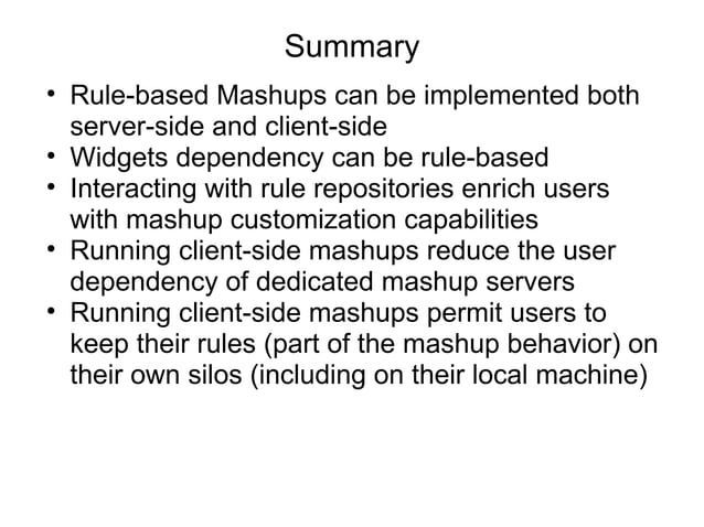 Rule-based Modeling of Mashups | PPT