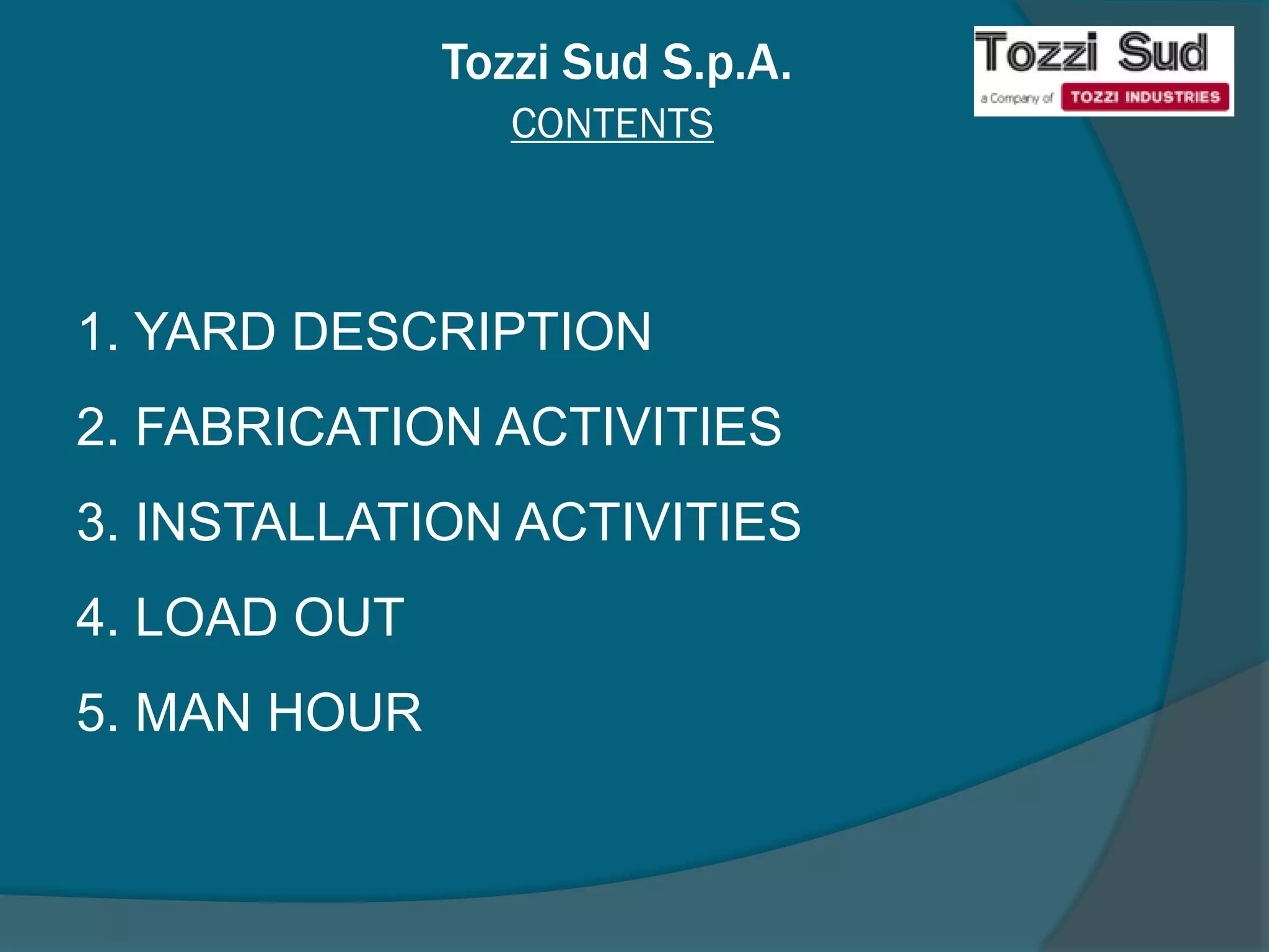 Tozzi Yard Presentation | PPT