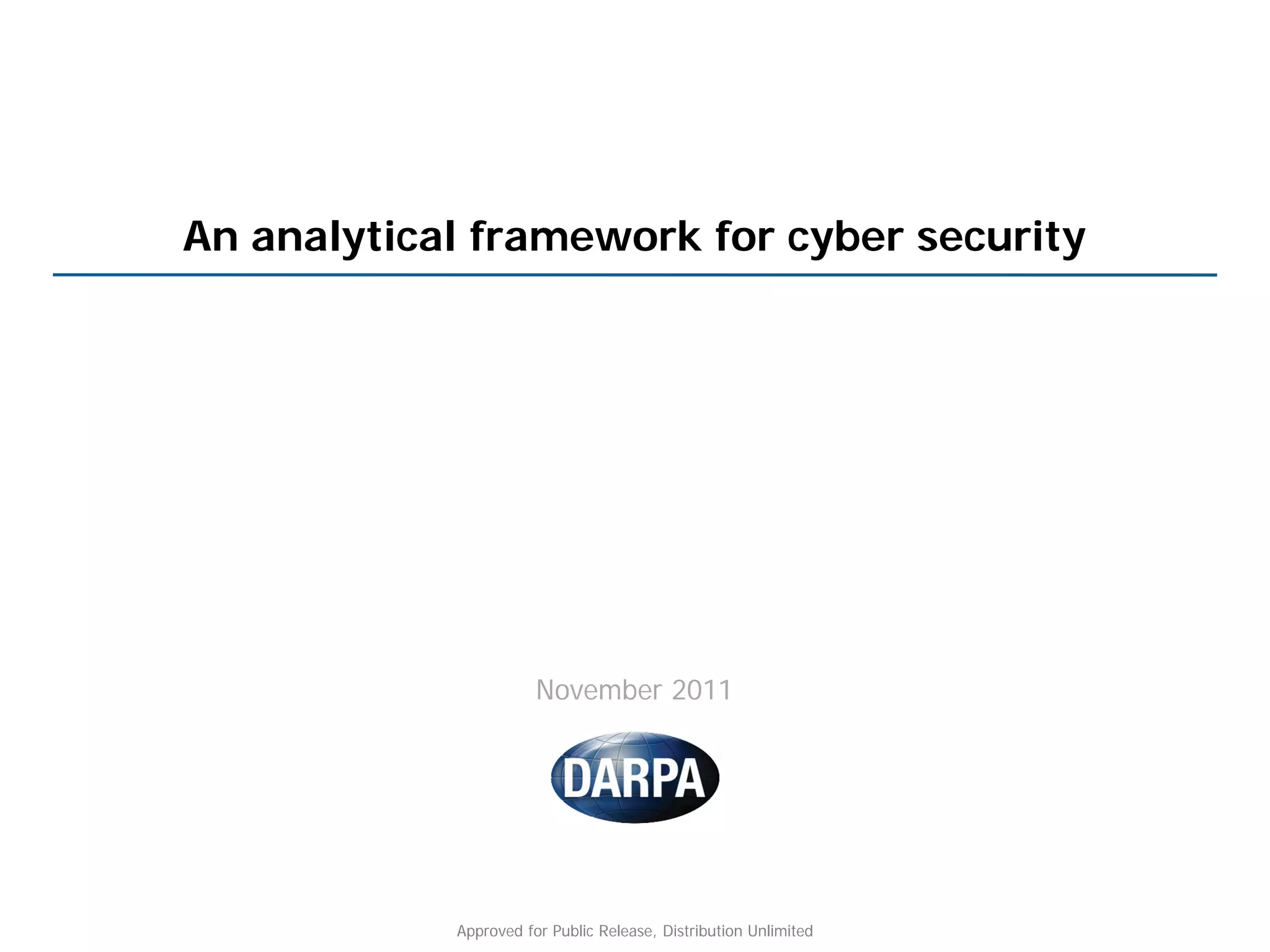 DARPA: Cyber Analytical Framework (Kaufman) | PPT