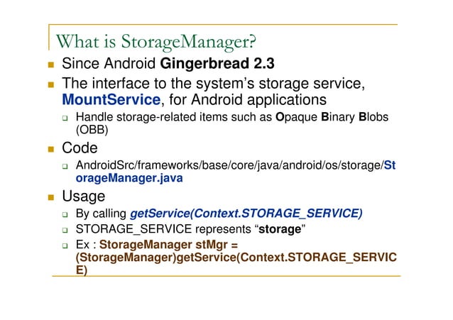 Android Storage Storagemanager And Obb Pdf Operating Systems Computer Software And