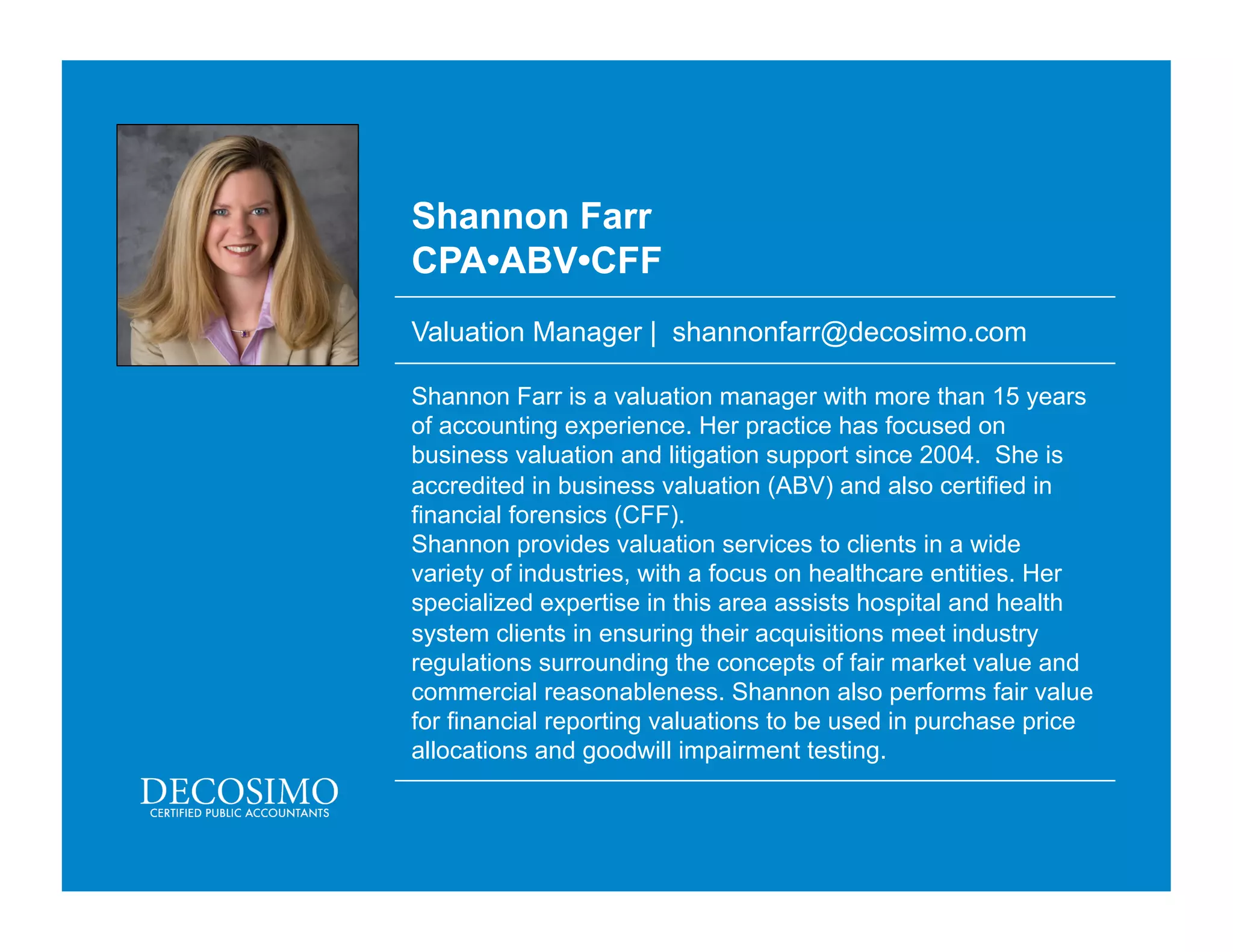 Fair Value for Healthcare Entities' Financial Reporting | PDF