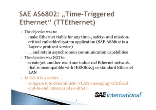 Deterministic Ethernet SAE AS6802 | PDF
