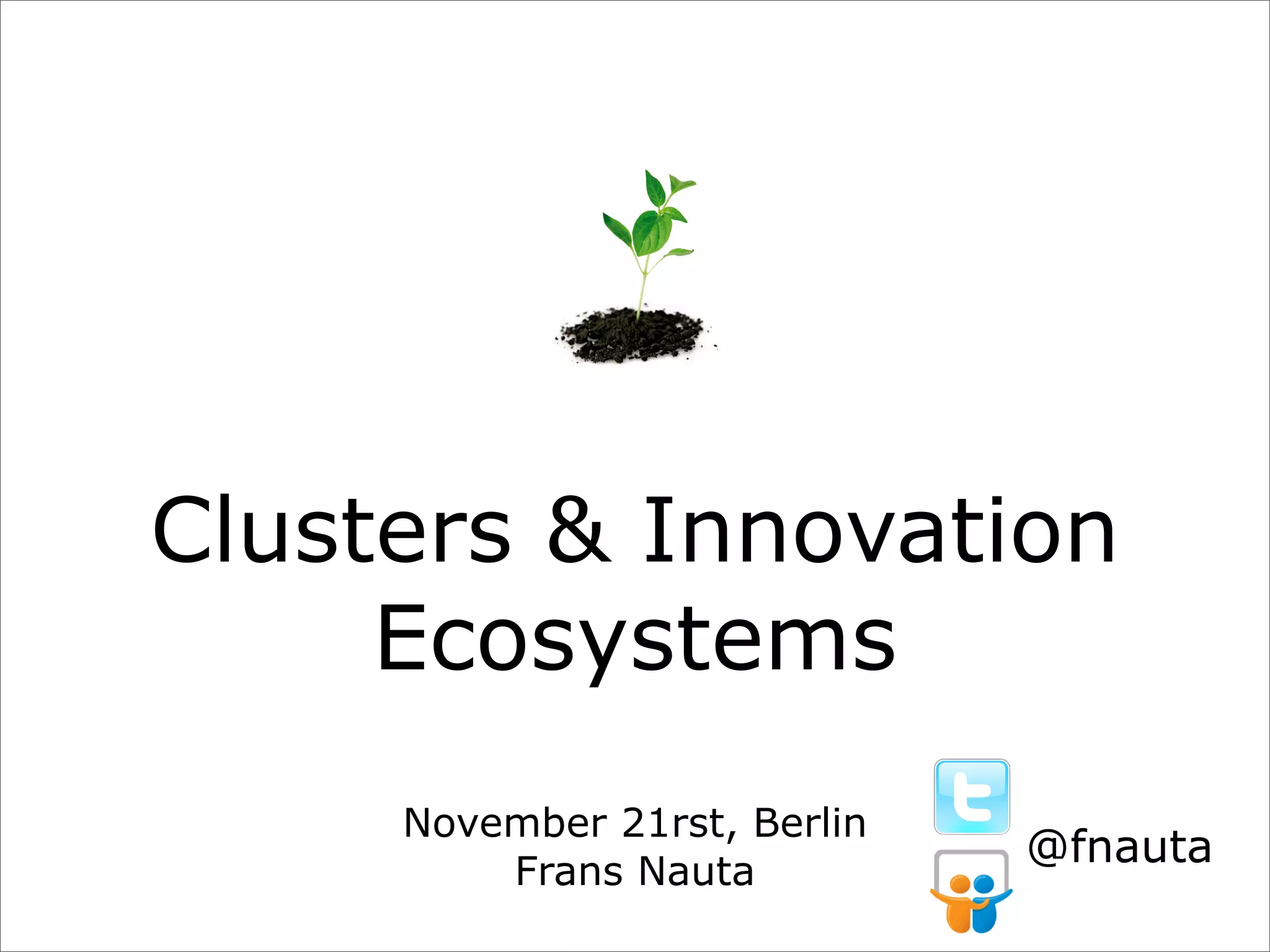 Clusters & Innovation Ecosystems | PDF