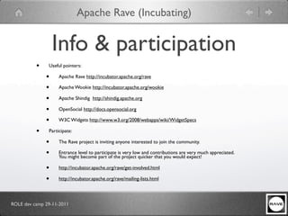 Apache Rave (Incubating) at ROLE Developer Camp | KEY