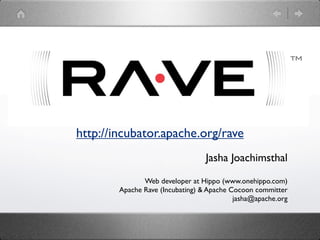 Apache Rave (Incubating) at ROLE Developer Camp | PPT