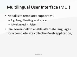 Intro to MUI and variations in SharePoint 2010 | PPT