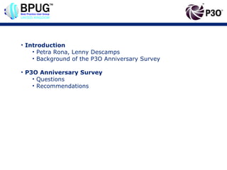 2011.11 P3O Anniversary Survey | PPT