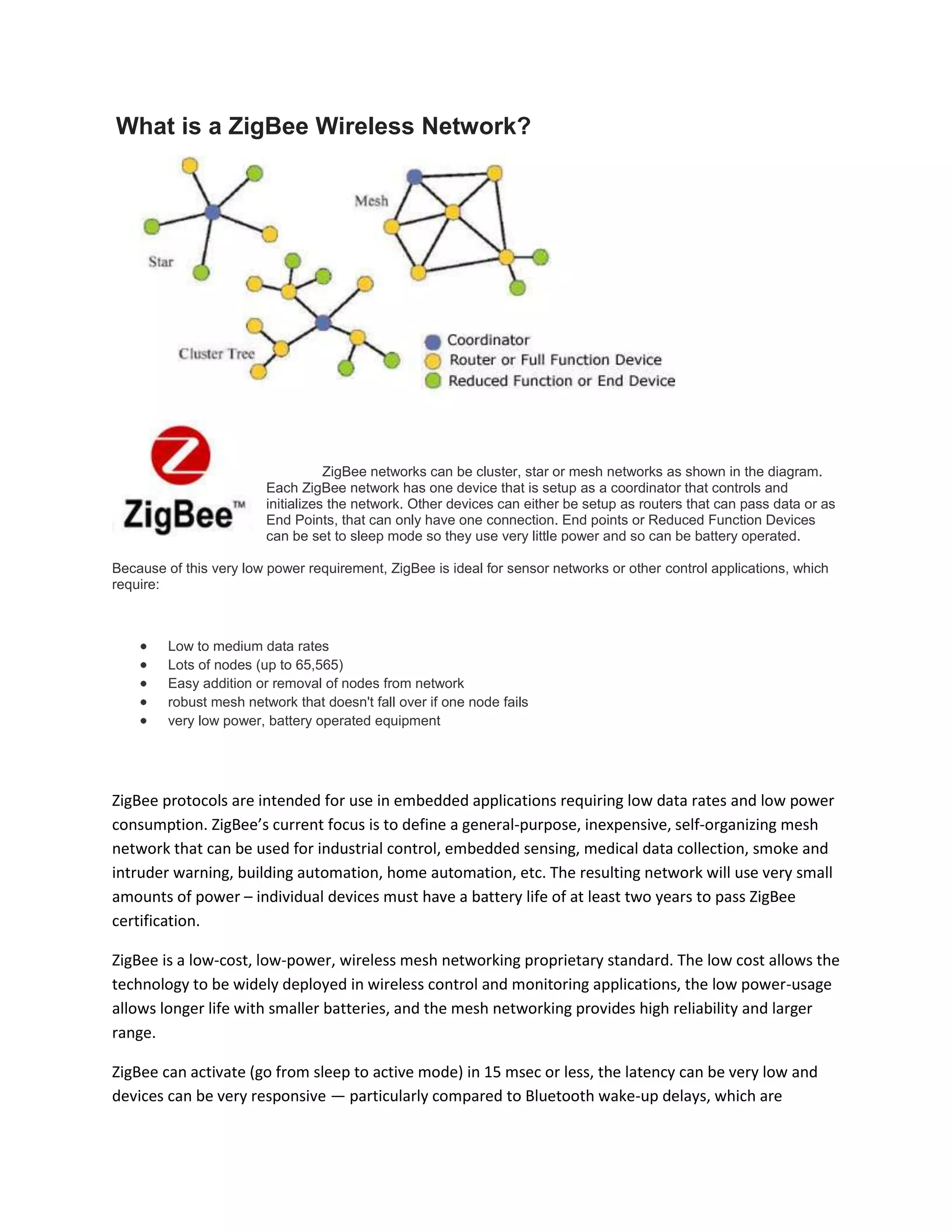 The Differences of between ZigBee and Bluetooth technologies | PDF
