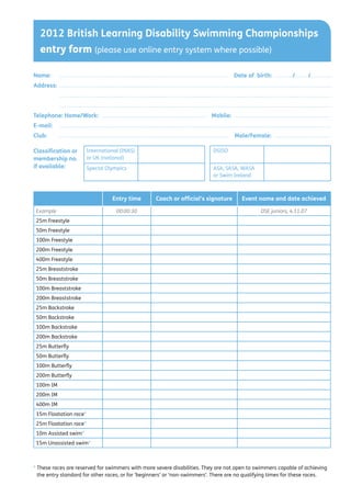 Disability Swimming Champsionships | PDF | Disabled Sports | Sports
