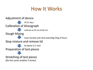 Determination of the flour quality by Alveograph | PPTX