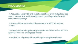 Determination of Starch Damage of Sample Flour | PPTX
