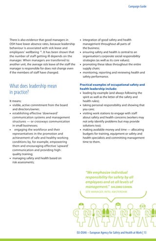 EU-OSHA Healthy Workplaces Campaign: Working together for risk ...