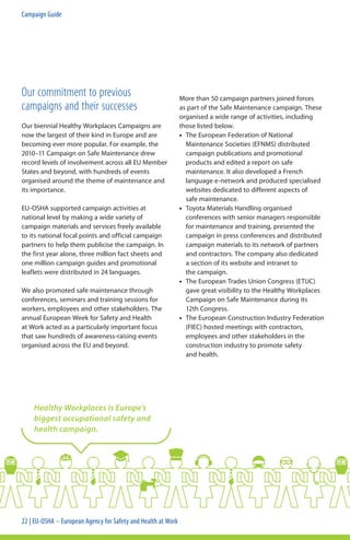 EU-OSHA Healthy Workplaces Campaign: Working together for risk ...