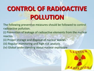 Prevention Of Radioactive Pollution