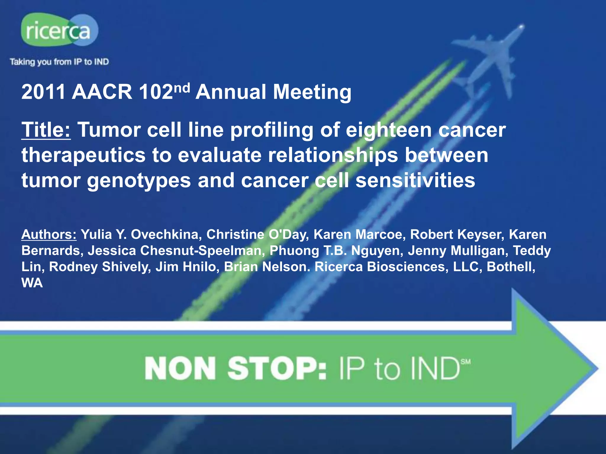 2011 AACR OncoPanel Poster | PDF